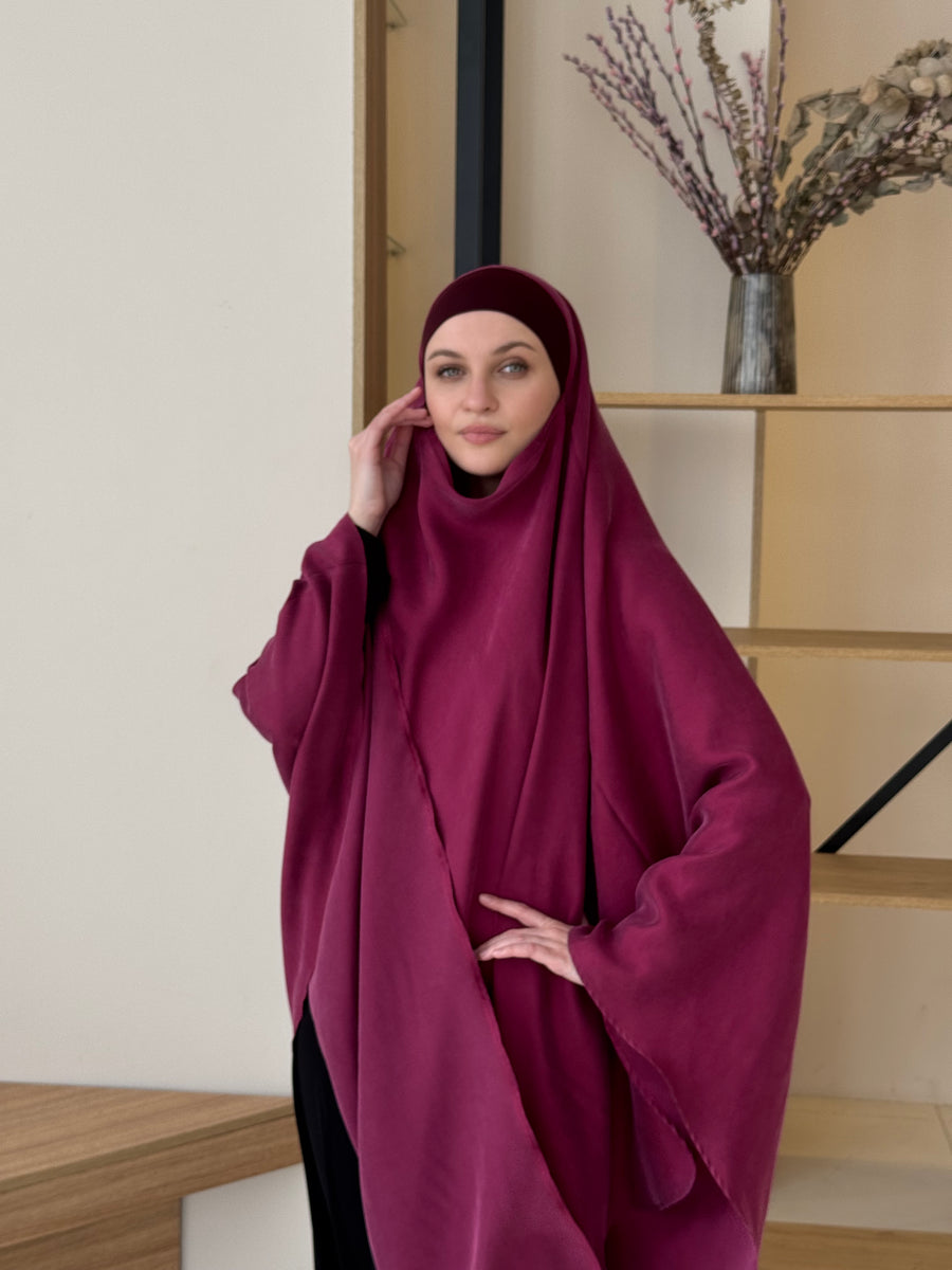 Summer Dark berry Long Khimar – ScarfTurbanHijab