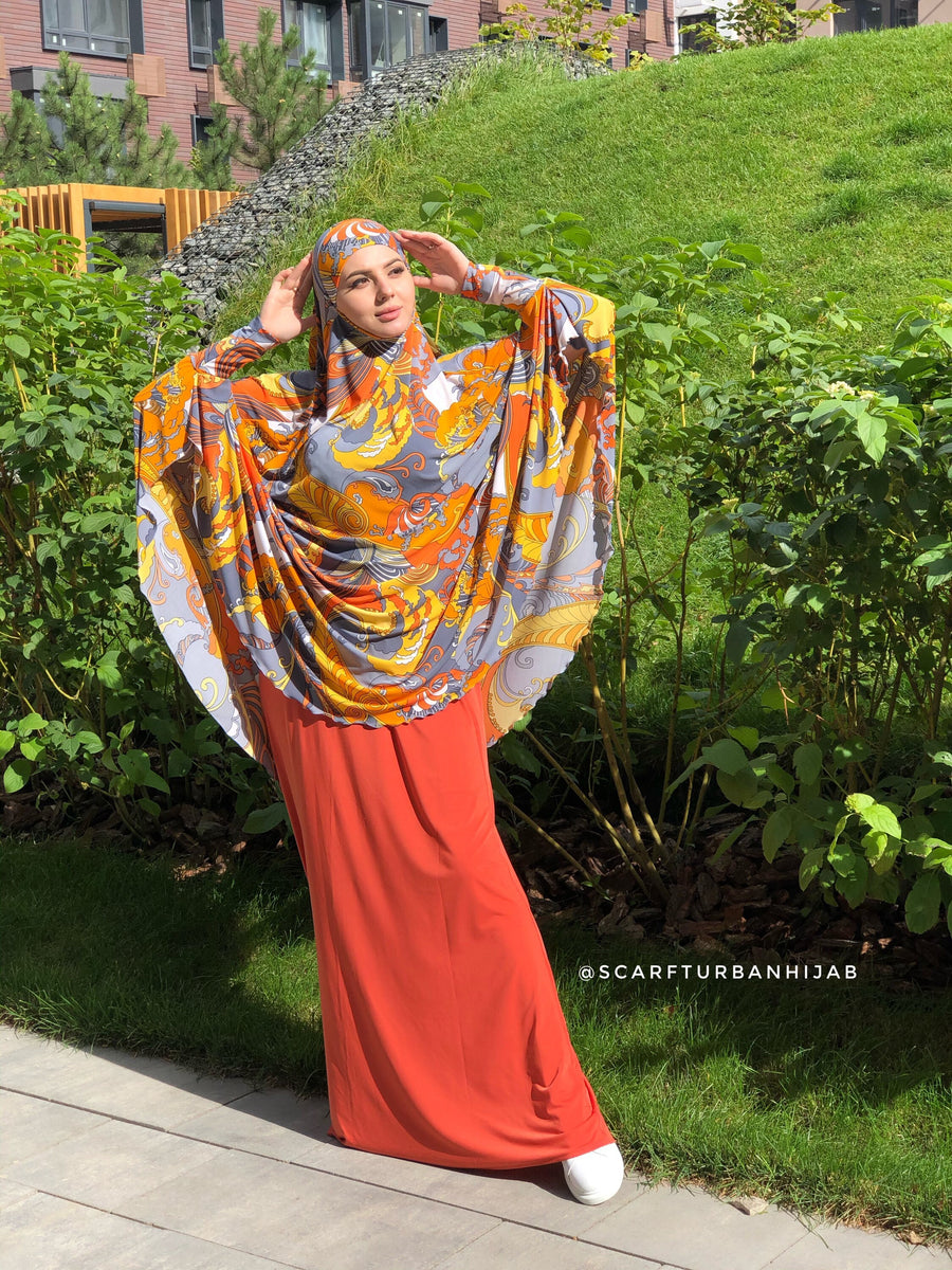 Transformer Khimar obstruct print, long jilbab hijab, floral nikab, is ...