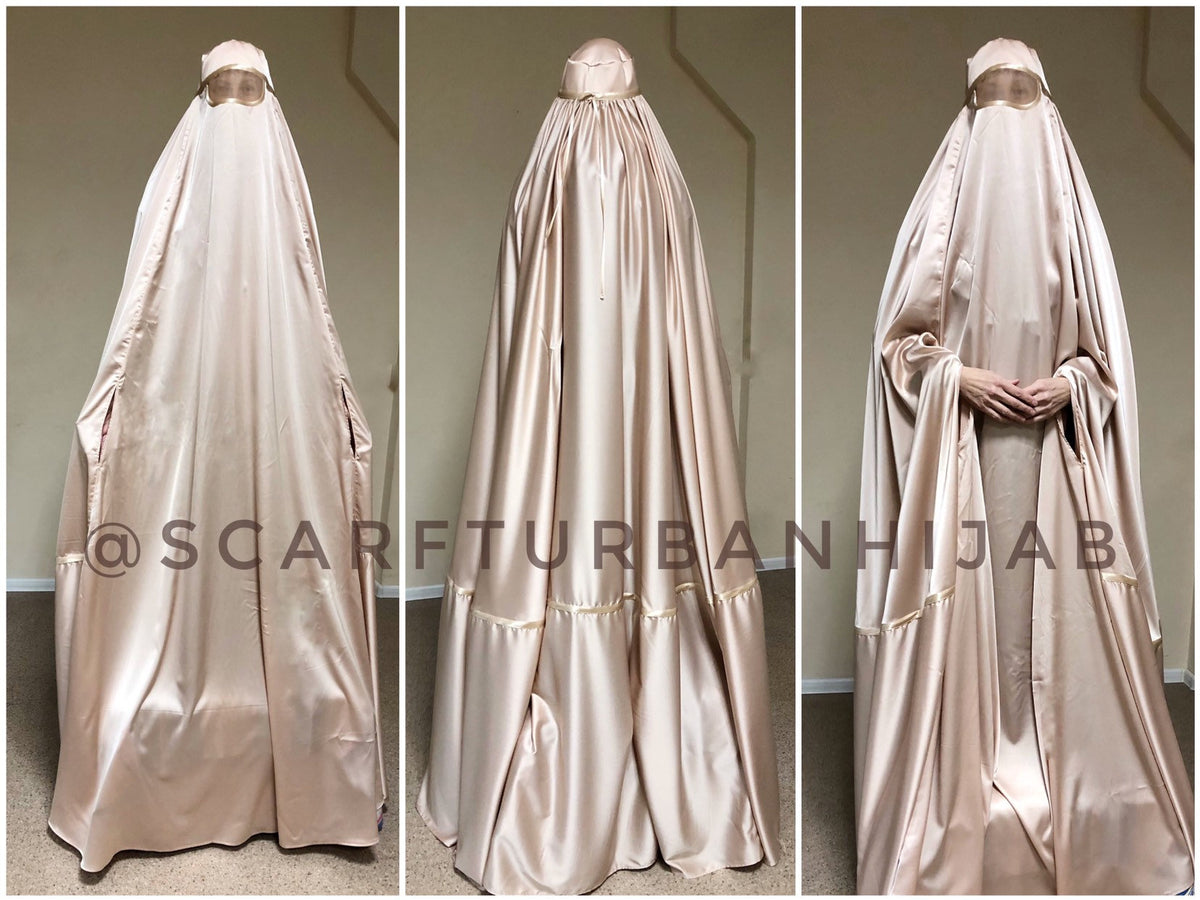 Golden beige silk Afghan burqa – ScarfTurbanHijab