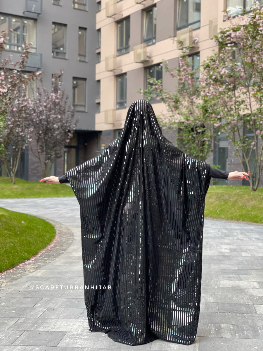 Black stripe latex jilbab dress – ScarfTurbanHijab